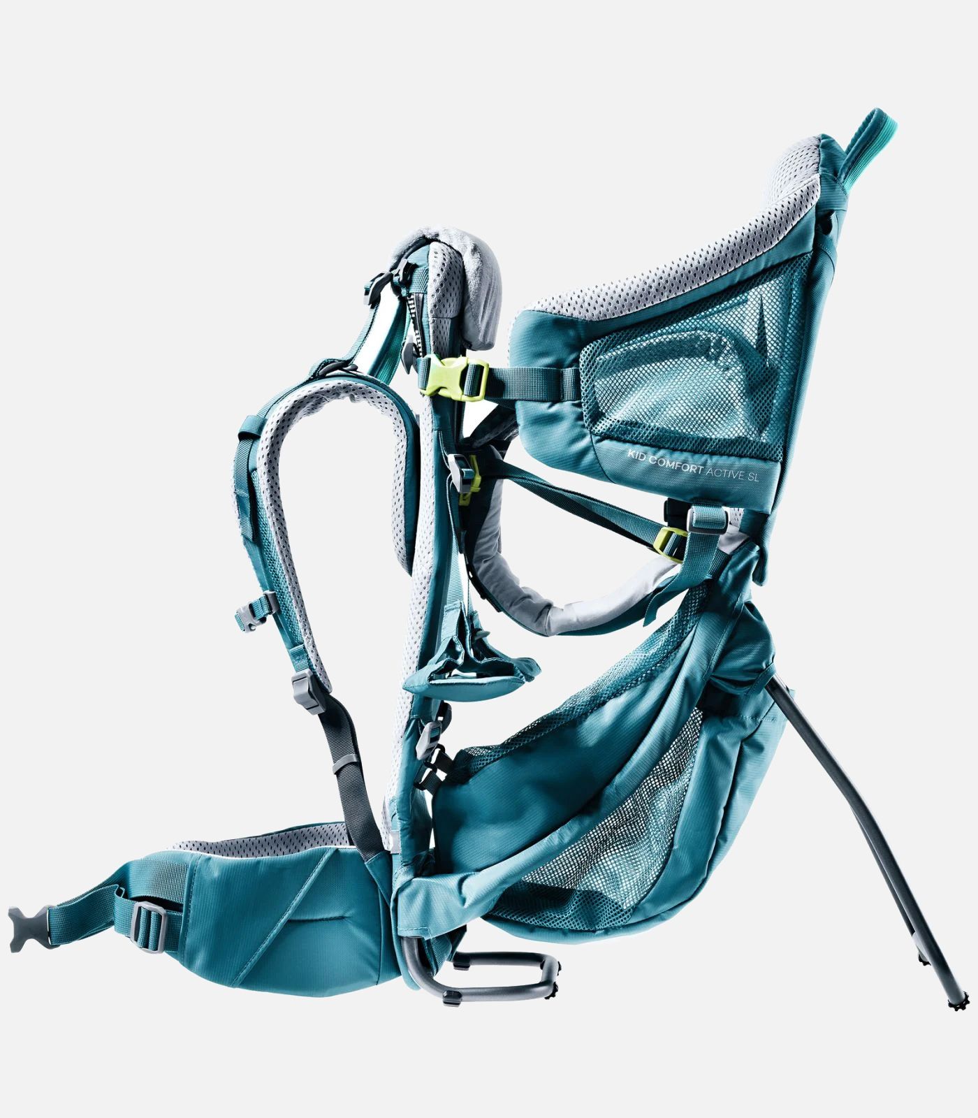 Child carrying system specially adapted to the female anatomy.